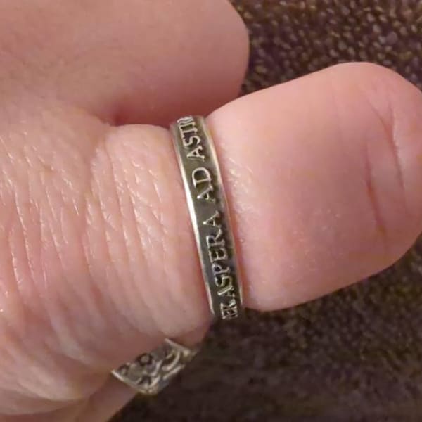 Womens per Aspera Ad Astra Ring - Through Hardships to the Stars ...