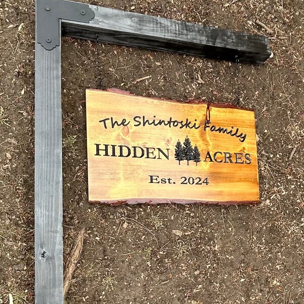 Rustic Live Edge Home Address Sign, Wooden Carved Address Sign, Custom ...