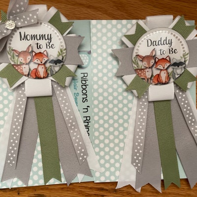 Mini Sized Woodland Mommy to Be Corsage, Woodland Baby Shower Pin ...