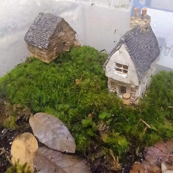 Miniature Barn With Watering Trough, Terrarium House, Miniature Fairy ...