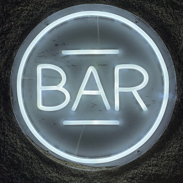 Neon Bar Sign for Home Bar Circle Shape Neon Sign Custom Bar Pub Table ...