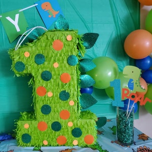 20'' Tall Number Two Pinata Second Birthday Pinata Bright Green ...