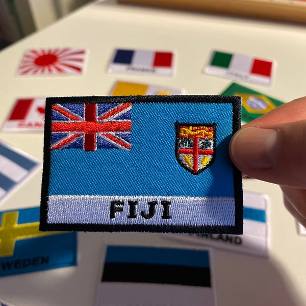 Embroidered Fiji Flag Patch Sew on Cloth Jacket Jeans Bag Shirt ...