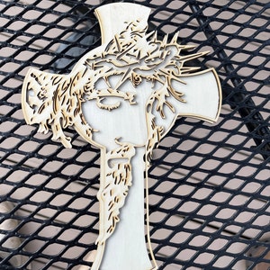 Jesus and Cross Laser Cut File. Vector File for Laser Cutting. Wall Art ...