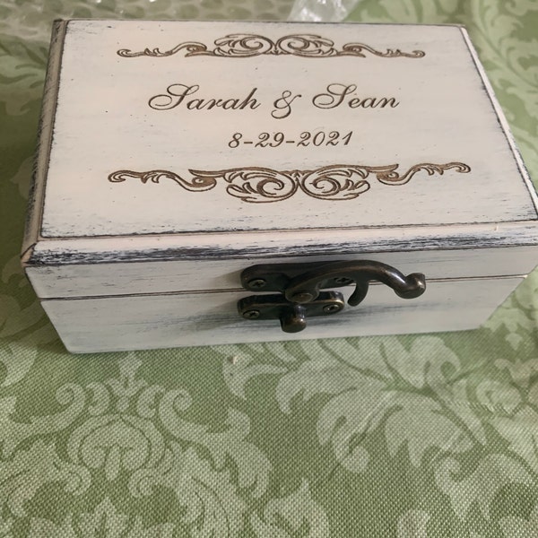 Wedding Ring Bearer Box Wedding Ring Box Rustic Ring Box Custom Wood ...