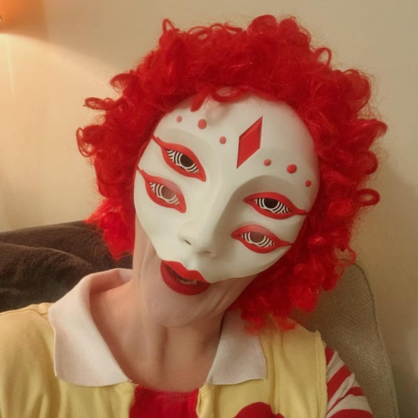 Hellequin Mask 3D Printed Cosplay Horror Mask Wearable Face Mask Oni ...