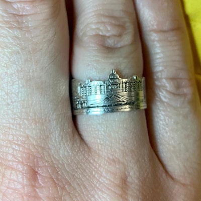 Your City Ring Any Cityscape Ring Travel Ring Custom Silver Ring State ...
