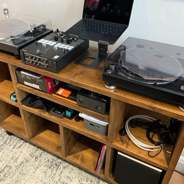 DJ DECK STAND Industrial Dj Unit and Vinyl Record Storage Unit on Heavy ...