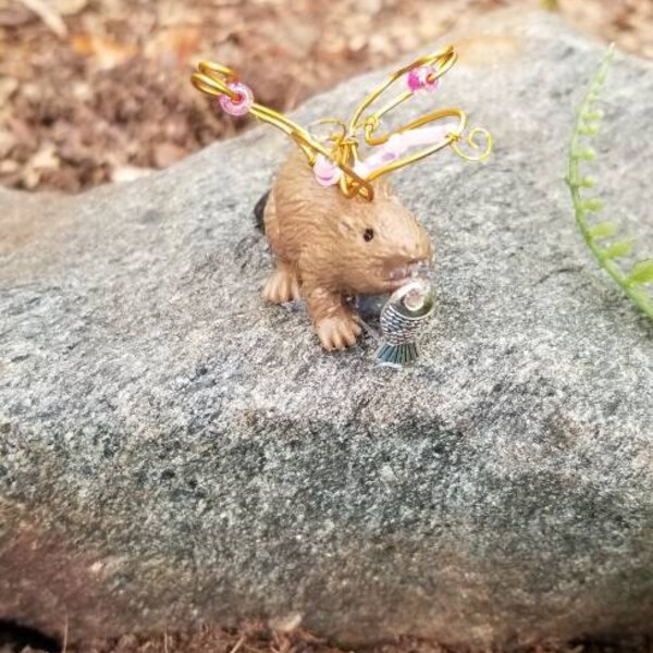 MINIATURE BEAVER Animal Mini Figures Figurines Fairy Gardens Dollhouse ...