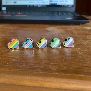 Non-binary Rainbow Pin Enby Badge Subtle Pride Accessory - Etsy UK