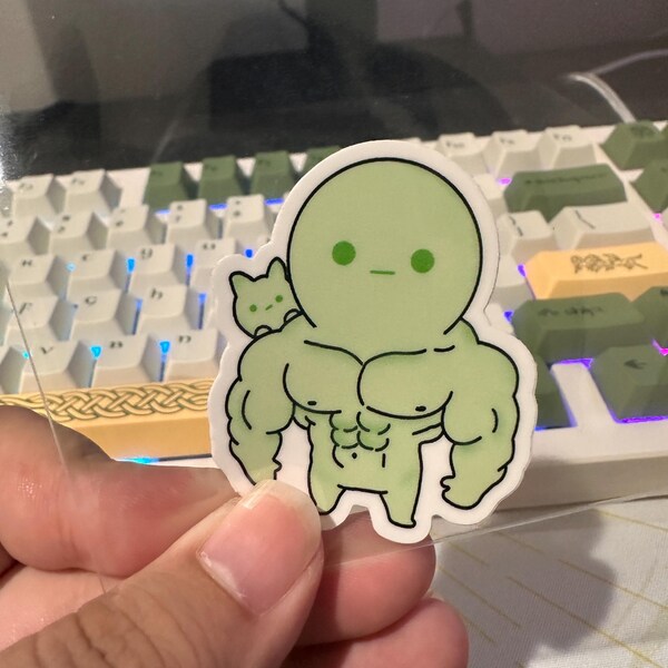 Yacute Smiski Green Guy Vinyl Sticker - Etsy