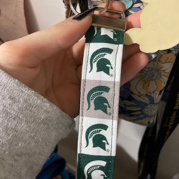 MSU Key Fobs - Spartan Wristlets - Four Choices! - Etsy