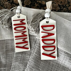 Personalized Christmas Stocking Tag, Stocking Tag With Beads, Country ...