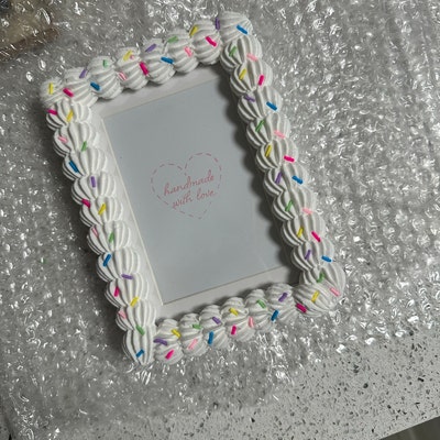 Fake Cake Photo Frame Valentines Day Theme Heart Sprinkles 4x6 / 5x7 ...