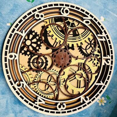 WATCH Laser Cut File Wood Cutting File and Laser Cut Wall Clock Vector ...