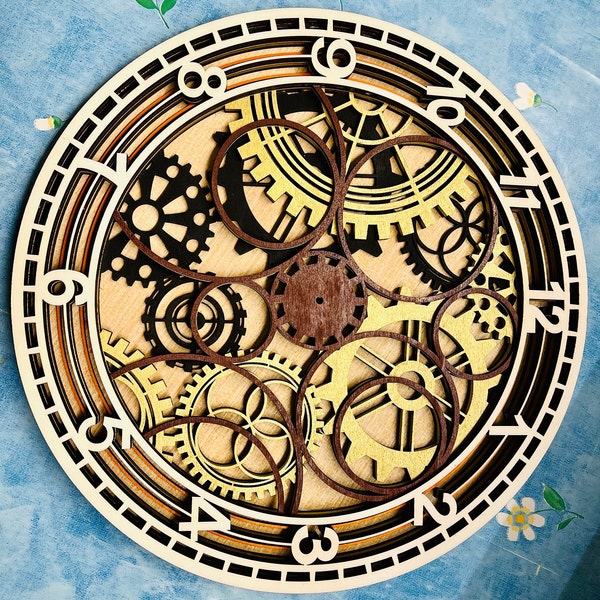 WATCH Laser Cut File Wood Cutting File and Laser Cut Wall Clock Vector ...