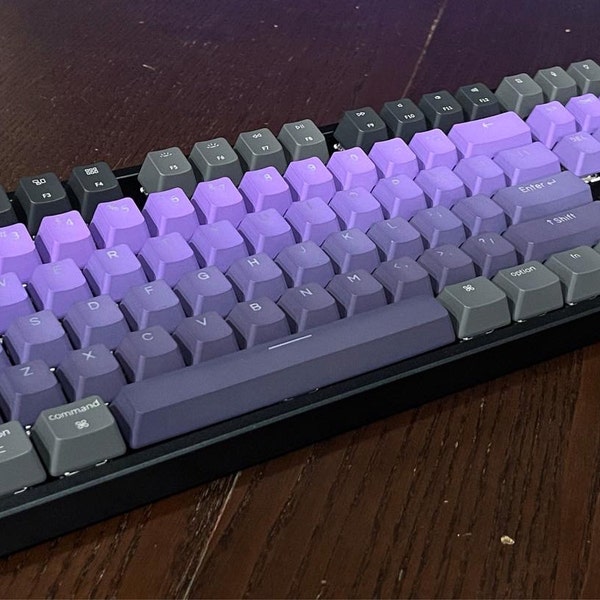 Gradient Purple Keycap Set, OEM Profile, Shine-through, PBT, Cherry MX ...