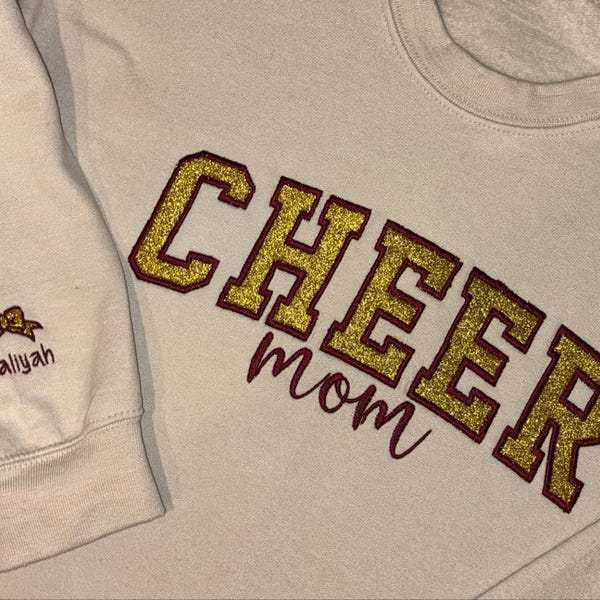 Cheer Mom Arched Applique Embroidery Design - Machine Embroidery File ...