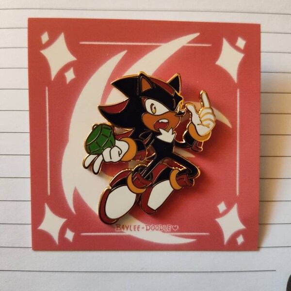 Shadow the Hedgehog 1.5 Enamel Pin - Etsy