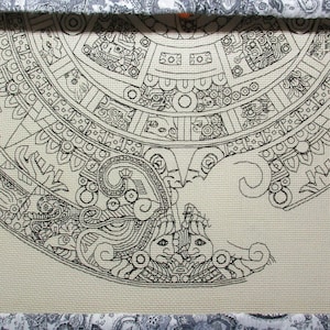 Temperature Stitch Gothic Cathedral With Stained Windows Modern Hand ...