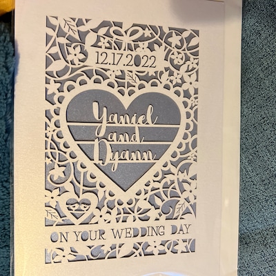 Personalised Papercut on Your Wedding Day Card, Laser Cut Wedding Card ...