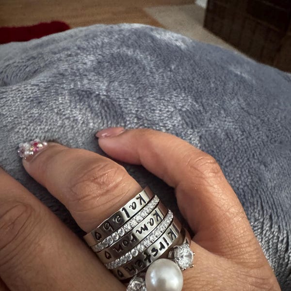 Personalized Name Ring Mom Ring Kids Names Custom Ring Stacking Mom Name Ring Friendship Gift ...