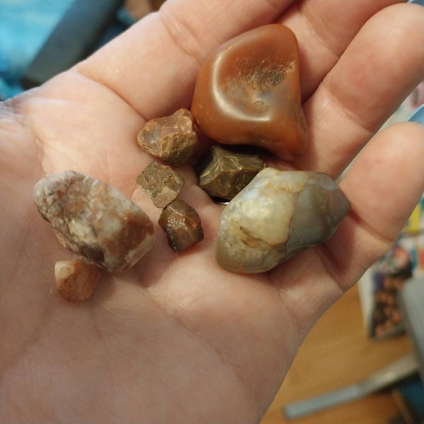 Pretty Blue and Red Limonite Banded Lake Superior Agate Gemstone Rough ...