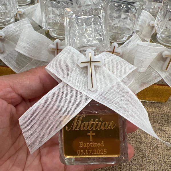Personalized Baptism Holy Water Bottle Favors for Guests, Baptism ...