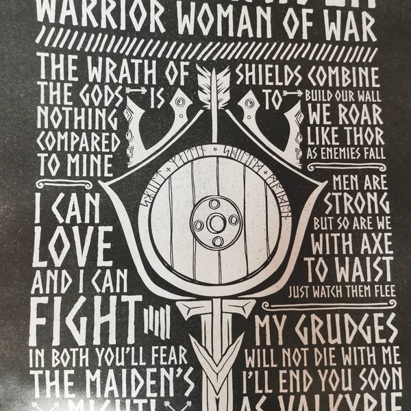 SHIELDMAIDEN Poster - 'vikings' Collection - Multiple Size Available ...