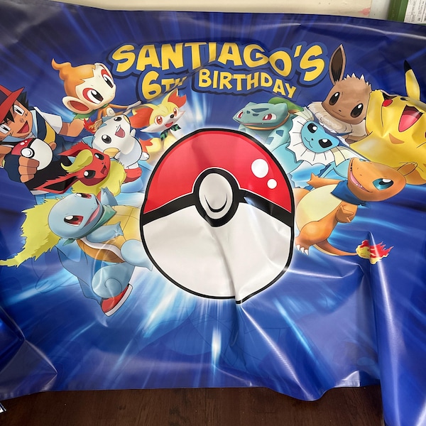 Pokemon Backdrop Banner, Pokémon Birthday, Kids Party Theme, Any Size ...