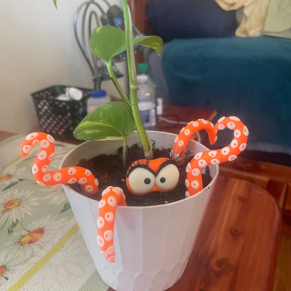 ONE Extra Octopus Tentacle, Plant Pot Decoration, Fairy Garden, Glow in ...