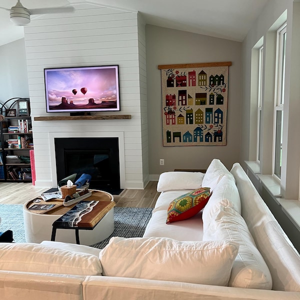 Modern Floating Wall Shelf, Java-stained Cherry & Maple Shelving Unit ...