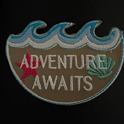 Wave Patch Simple Beach Ocean Embroidered Iron on Patches Custom ...