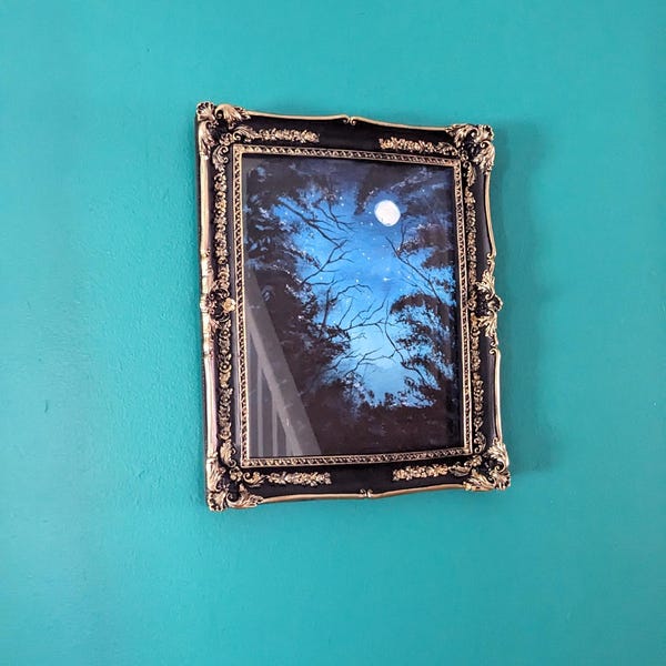 Blue Snow Scene Sticker With Spooky Tree, Tim Burton Style Sticker ...