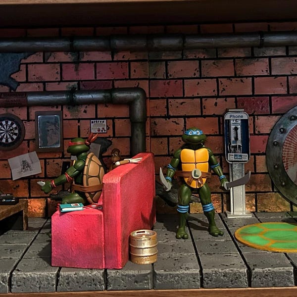 A 1:12 Sewer Lair Living Room Diorama-perfect for Neca Teenage Mutant ...