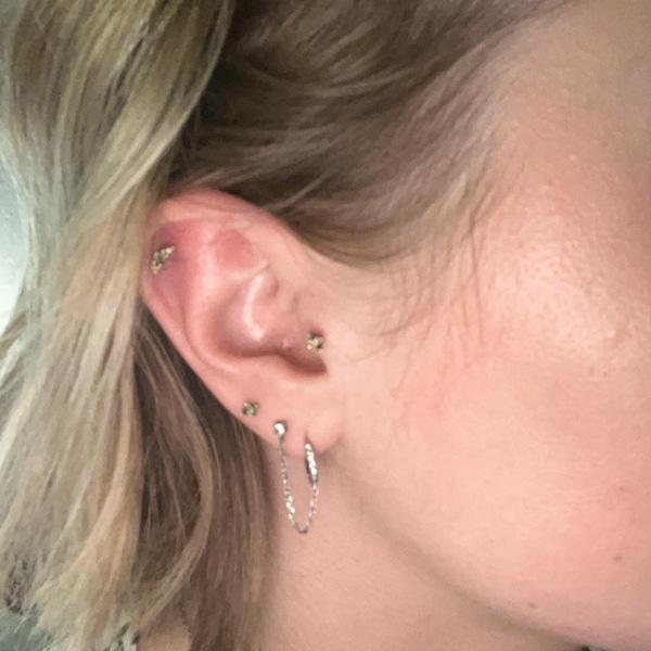 FLAT BACK: Star & Moon Flat Back Labret • Cartilage Stud • Helix ...