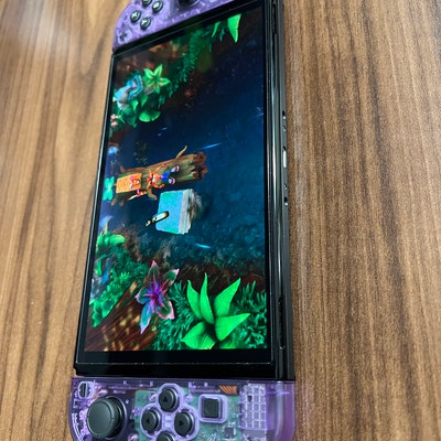 New Custom Nintendo Switch Clear Atomic Purple D-pad Joy-con Controller ...