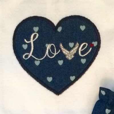 Heart Applique Design Heart Embroidery Design Machine - Etsy
