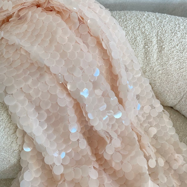 New!!1yard Cream Color Sequin Fabric,dangling Drop Sequin Fabric ...