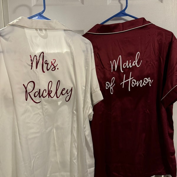 Customized Pajama Set, Bridesmaid Pjs, Bridesmaid Gift, Bridal Shower ...