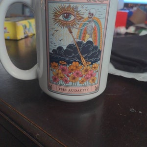Audacity Tarot Card Mug, Occult Skeleton Tarot Card Coffee Mug, the ...
