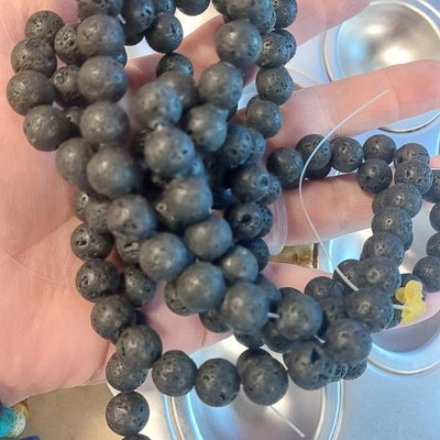 Brown Lava Stone Volcanic Lava Bead Rocks Diffuser Oil Round Bead ...