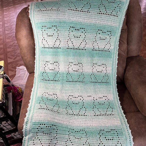 Frog Filet Crochet Blanket Instant Downloadable PDF Written Pattern ...