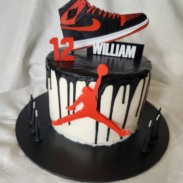 3D Printed Jordan 1 Shoe Personalised Cake Topper/name Plate and ...