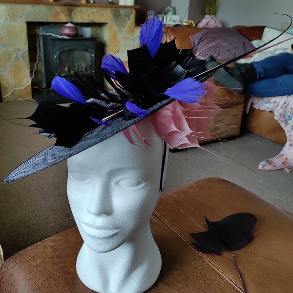 Black Cartwheel Sinamay Fascinator Hat Base for Millinery & Hat Making ...