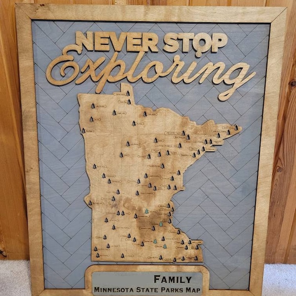 Custom Minnesota State Parks Travel Map | Personalized Minnesota Tracker Map | Gift for ...