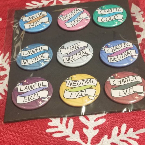 Dnd Alignment Buttons (dungeons and Dragons) - Etsy