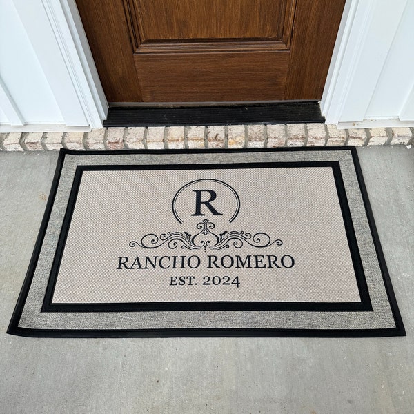 Monogram Custom Family Last Name Doormat Welcome Mat - Personalized ...