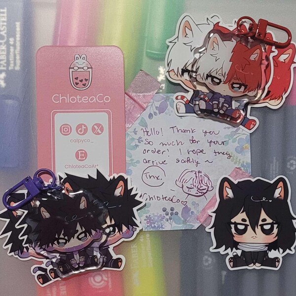 Meow Hero Academia (MHA) ACRYLIC KEYCHAINS - Etsy