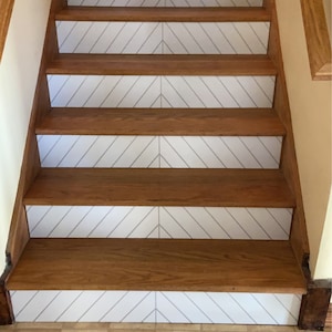 White Beadboard Shiplap Stair Riser Stickers , Window Sill 7 Inch X 36 ...